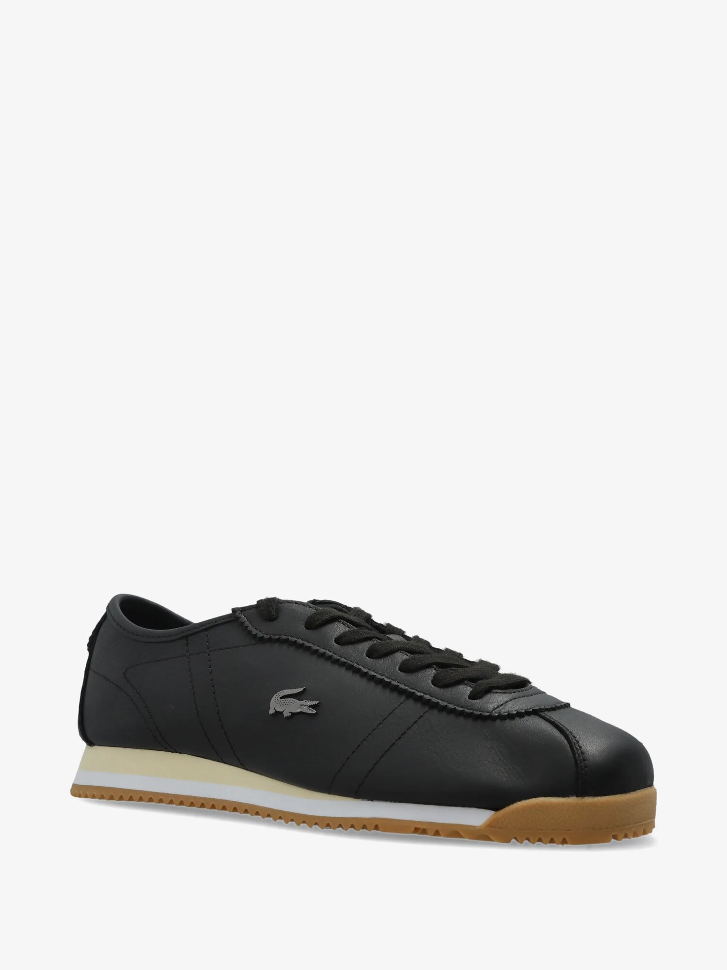 Кроссовки LACOSTE Low-top leather sneakers, размер 5 UK, black — фото 1