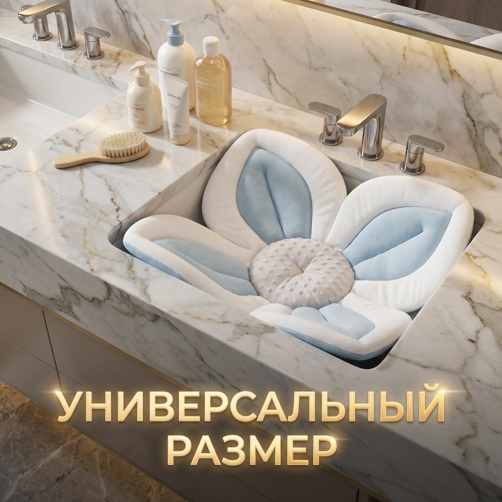 Мягкий складной коврик для купания новорожденных, детская подушка в форме цветка для раковины и ванночки, 80 см