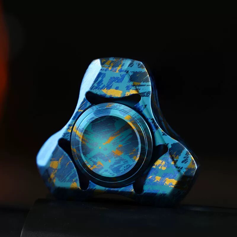 Linghu Series 1 Fidget Spinner Титановый сплав Сплэтер синий Включает инструмент для разборки Запасные подшипники Сумка