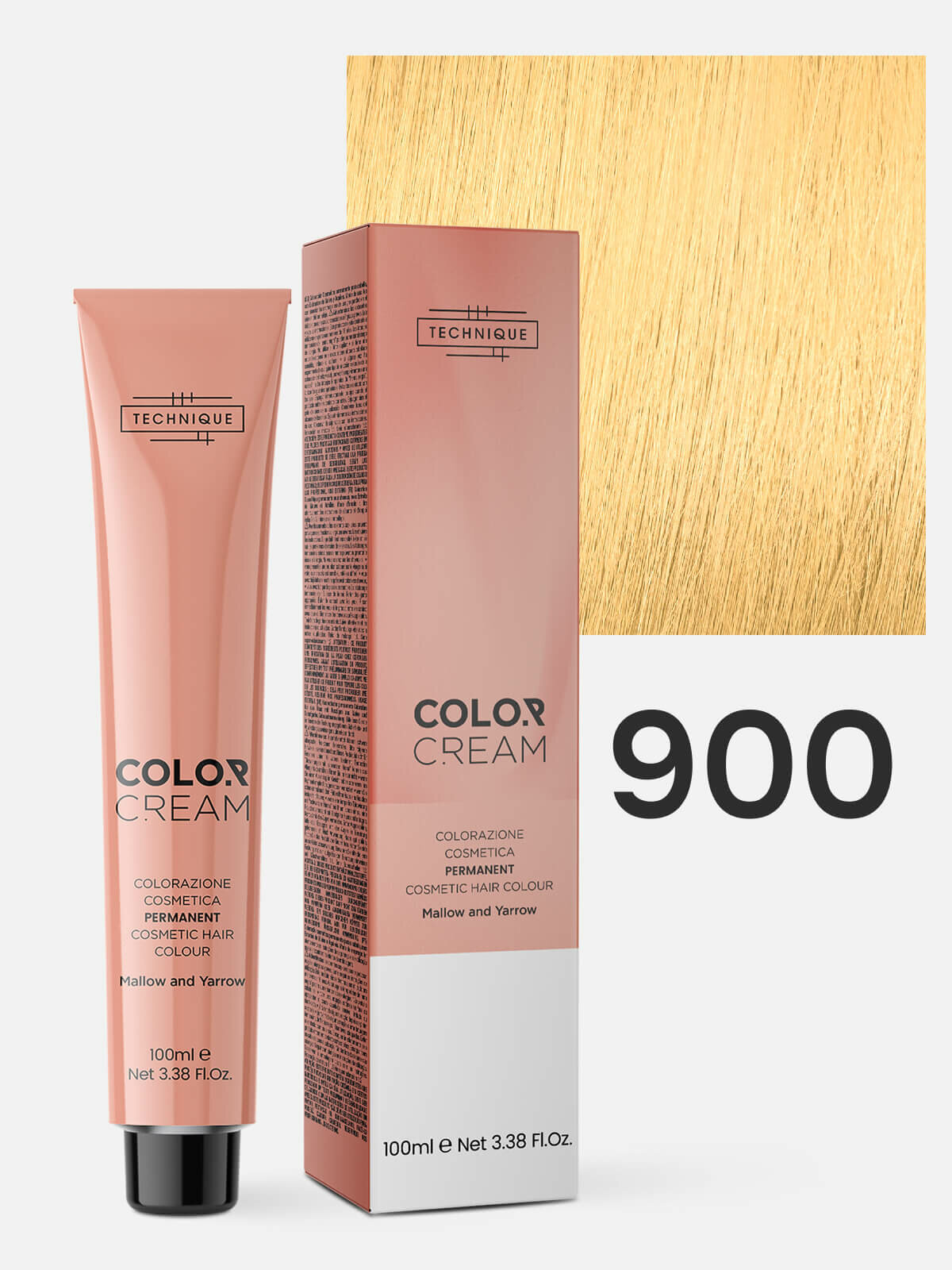 Крем - краска для осветления волос профессиональная Technique Color Cream Permanent Cosmetic Hair Colour 900 Суперосветляющий блонд Натуральный, 100 мл