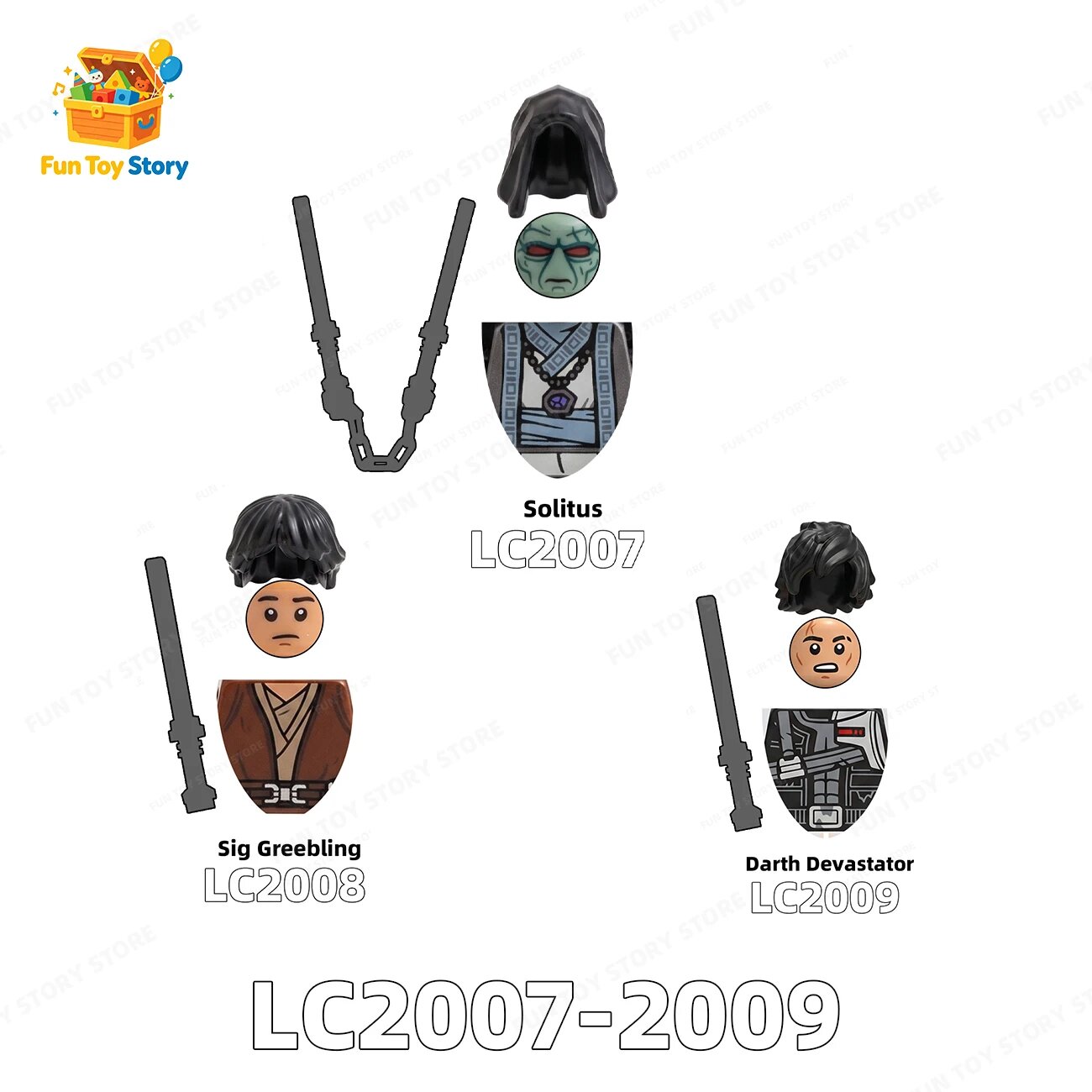Коллекционный конструктор BEAST KINGDOM "Битва Планет" LC2007-2009 3PCS