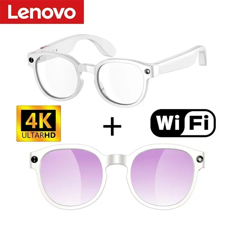 Lenovo AIMB-S1 Умные очки с HD-камерой 8 МП White with 3 lenses