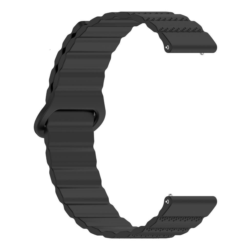 Магнитный силиконовый ремешок для часов 18/20/22 мм, Черный - 22mm