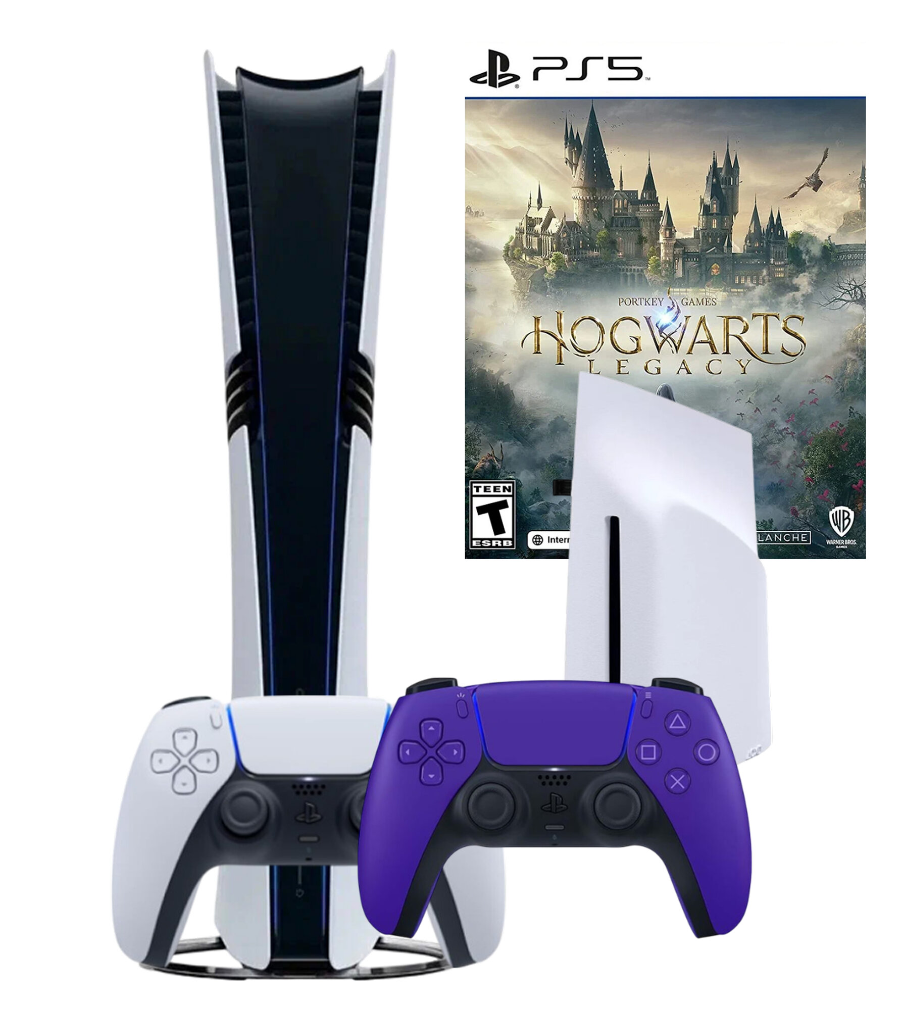 Игровая приставка PS5 Pro + Hogwarts Legacy + DualSense PS5 Purple + Дисковод