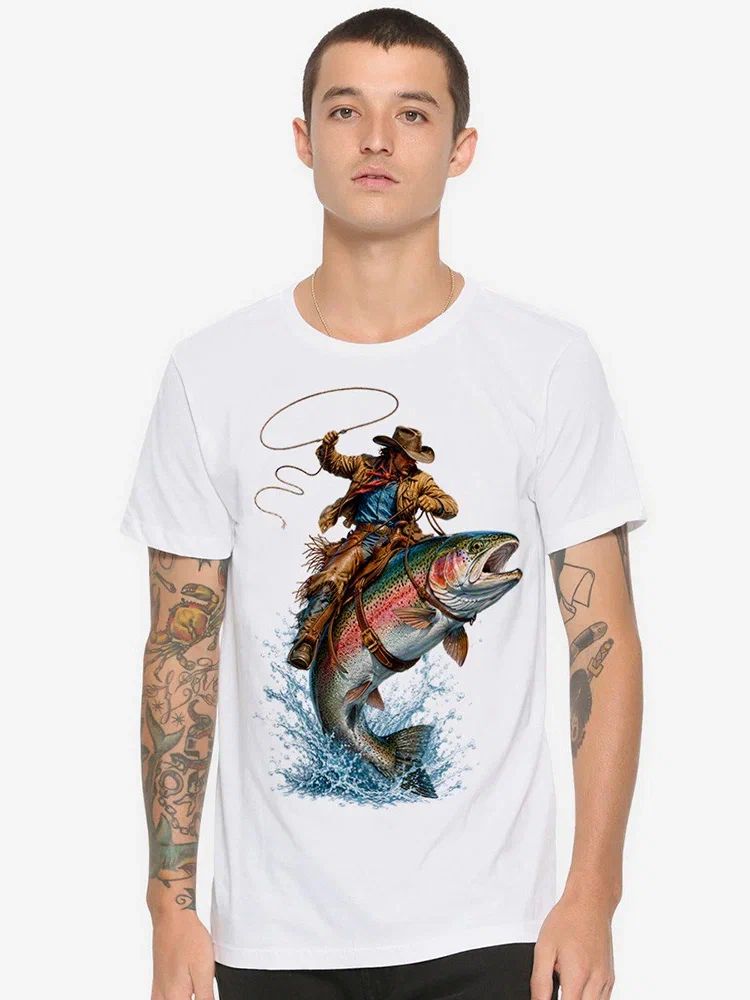 Футболка DreamShirts Studio Ковбой верхом на рыбе / Мужская