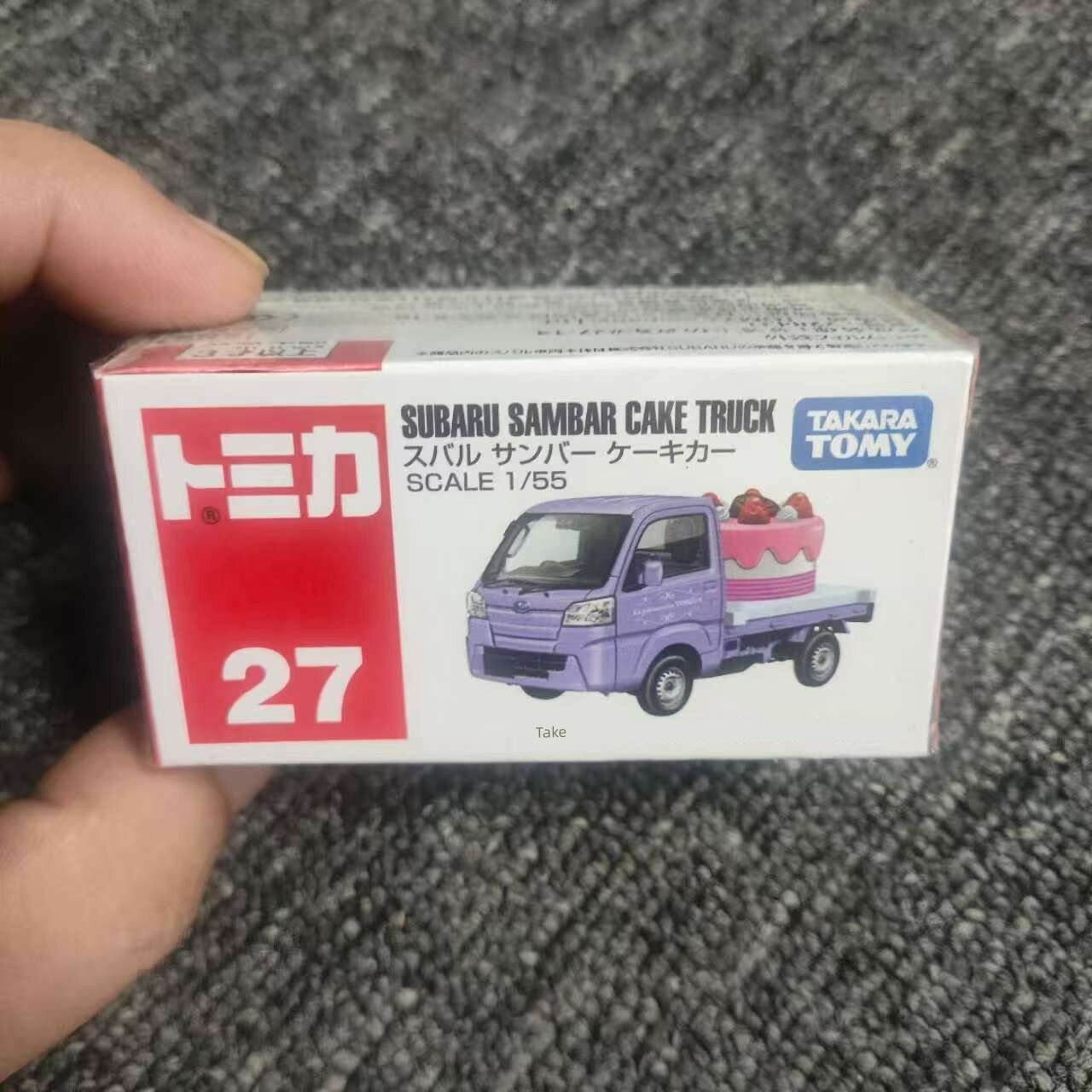 TOMY Многоцветная алюминиевая модель автомобиля #27, Subaru Доставка тортов, масштаб 1:60