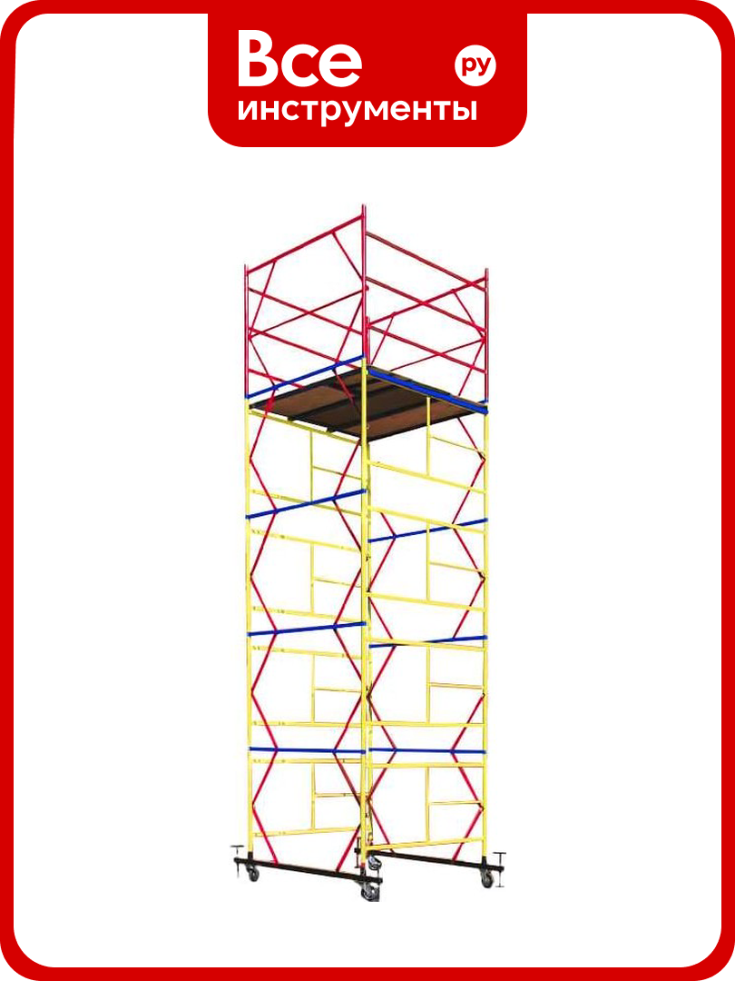 Вышка-тура 1,6x2,0 H=6,4м Gigant GTT-030, универсальный, 6×2, 6.4 м модульная стальная рама, платформа в комплекте