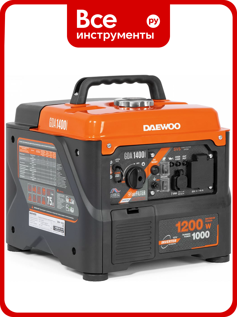 Бензиновый инверторный генератор Daewoo GDA 1400i