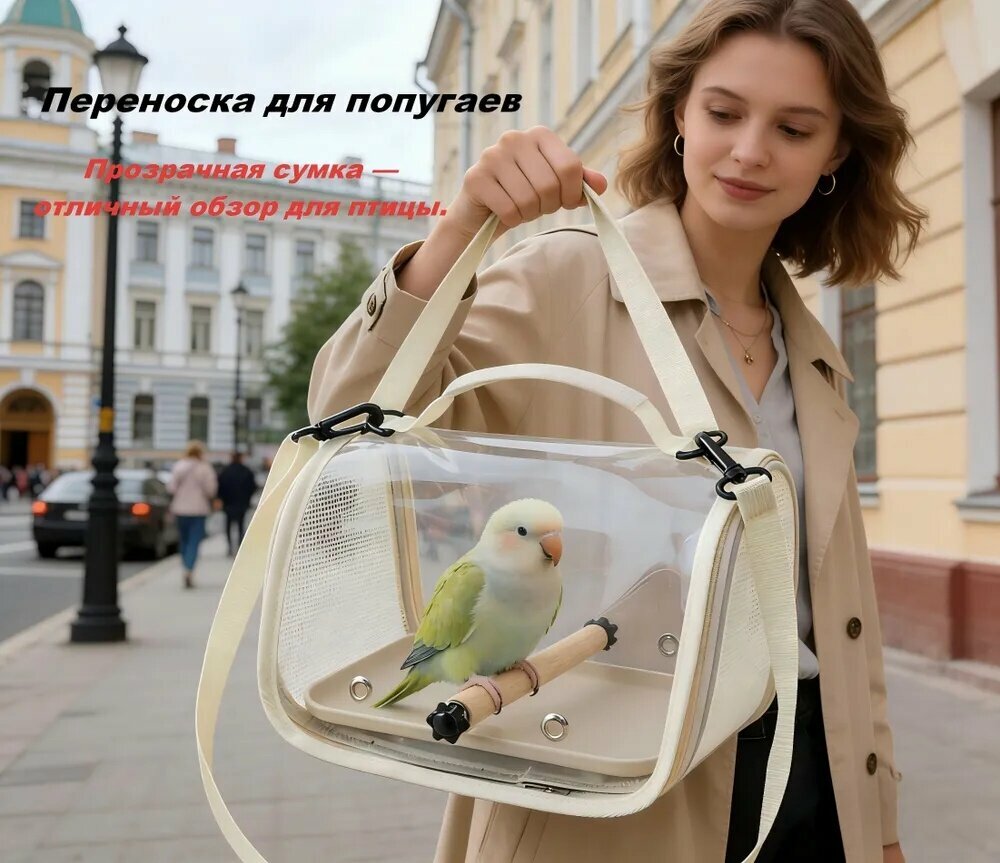 Прозрачная переноска для птиц