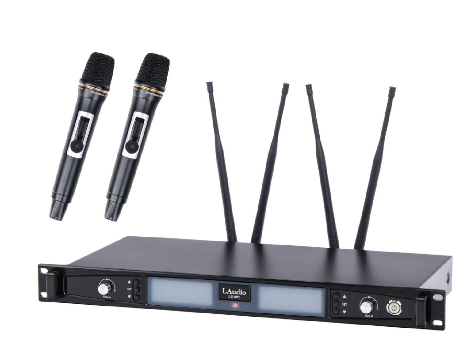 Микрофонная система LAudio LS-602, беспроводная, 2 ручных передатчика