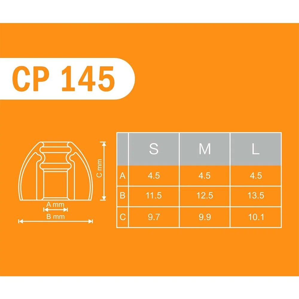 SpinFit CP145 насадки для наушников, цвет CP145-M (1 пара)