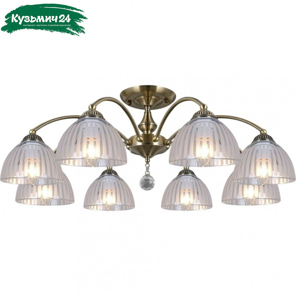 Люстра Illumico IL0564-8CSQ-25AB ELITE, 8 ламп, E27, 320 Вт, стекло, до 16 кв. м