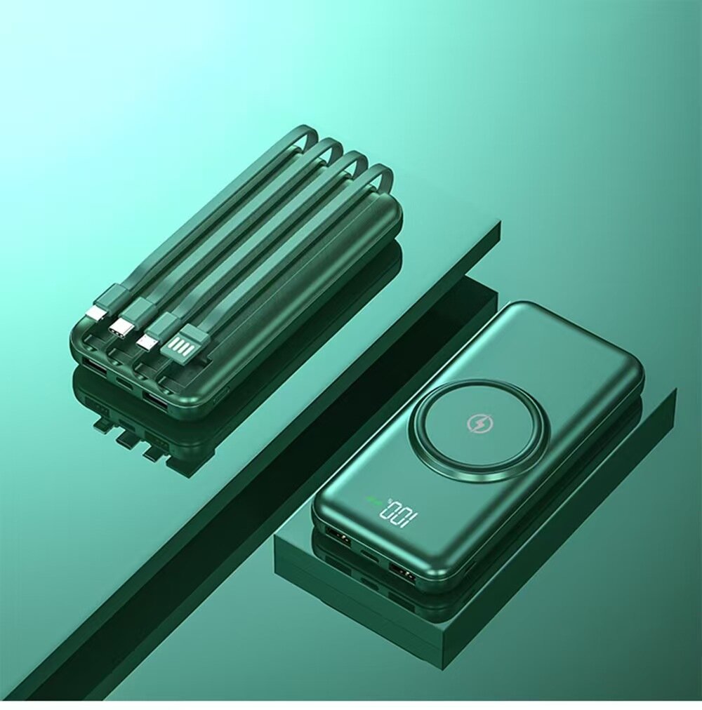 Внешний аккумулятор PowerBank 30000 мАч с USB-A ×3 и USB-C, быстрая зарядка QC 3.0 и USB PD, для смартфонов и ноутбуков