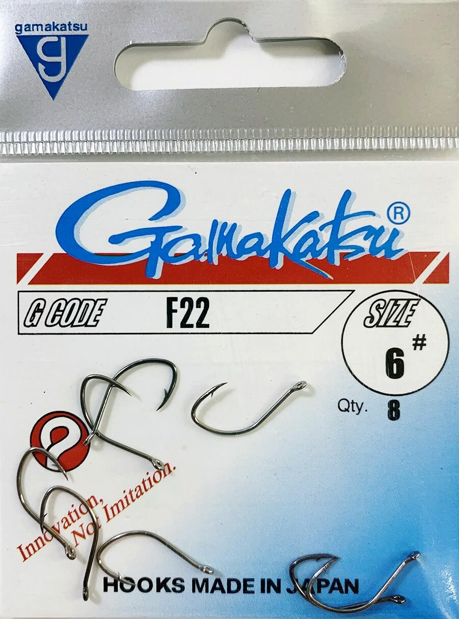 Крючки рыболовные Gamakatsu F22 №6 карповые фидерные для леща и карася, Японияарповые Япония для фидерной ловли на леща на карася для карпа