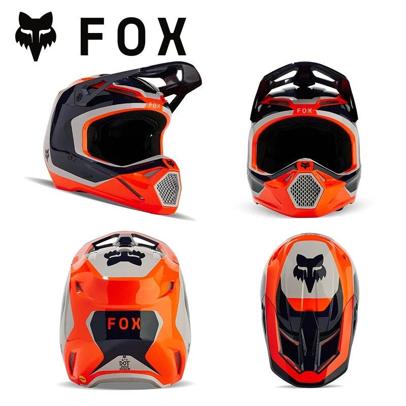 Шлем FOX V1, внедорожный мотоцикл, легкий легкий шлем DOT, Оранжевый, XL, Fashion Orange