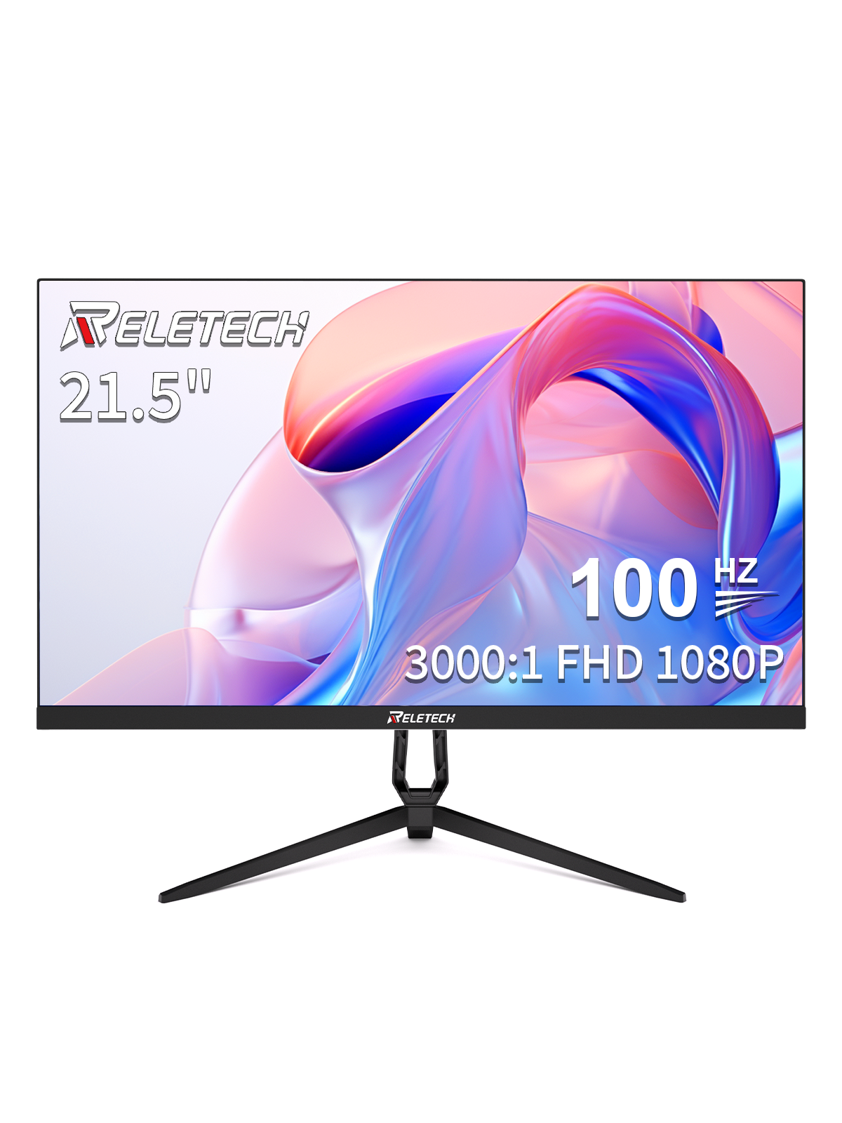 Монитор игровой Reletech 21.5 " 100 Гц , 1920x1080, HDMI+VGA, 3000:1, плоский, защита глаз, для компьютера, R21 Luma