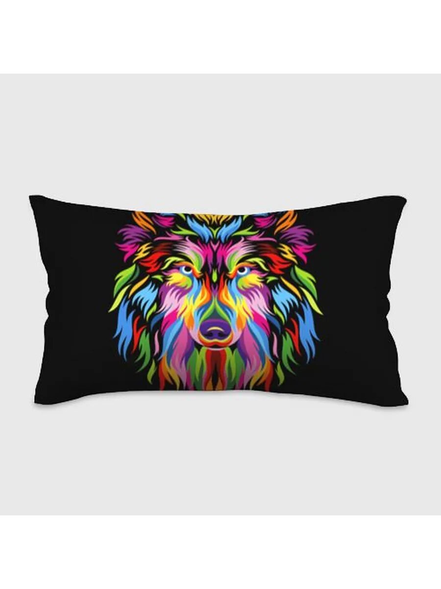 Neon wolf - art Подушка
