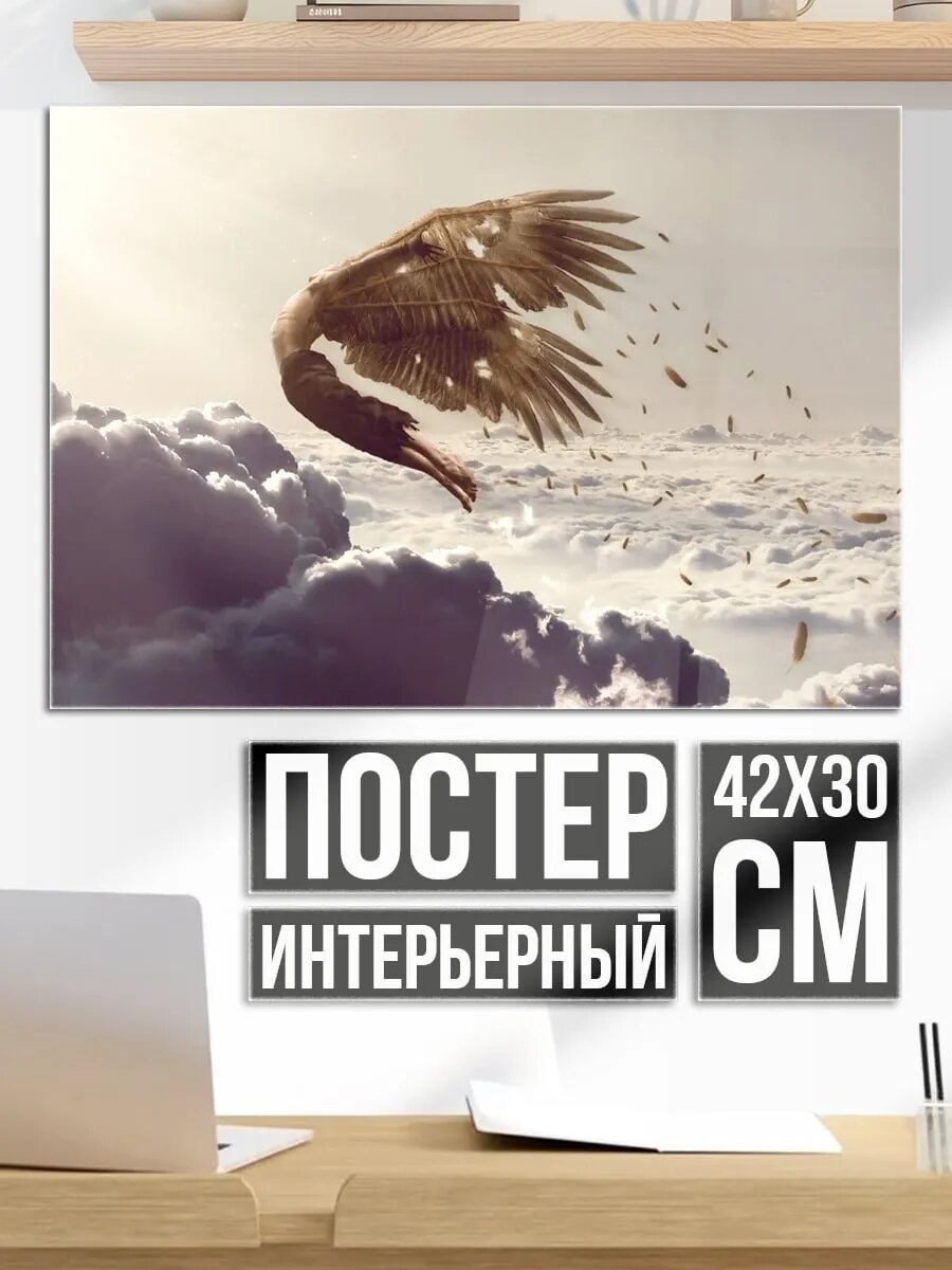 Плакат постер падающий орёл