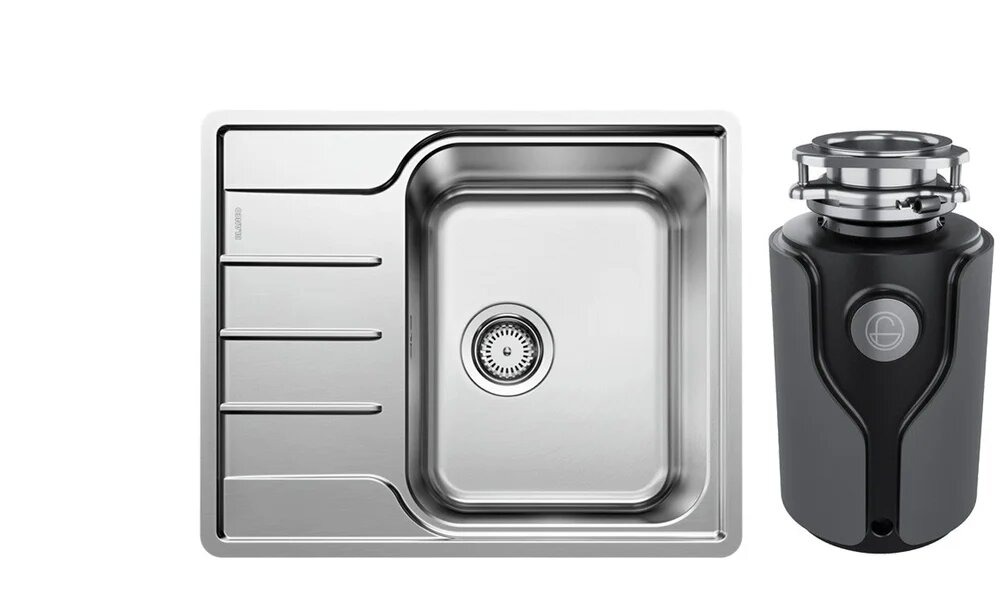 Комплект Мойка Blanco Lemis 45 S-IF Mini 525115 60x50, сталь, нержавеющая сталь / Измельчитель KUCHENSTERN Muhle 353MU35 механический, нержавеющая сталь
