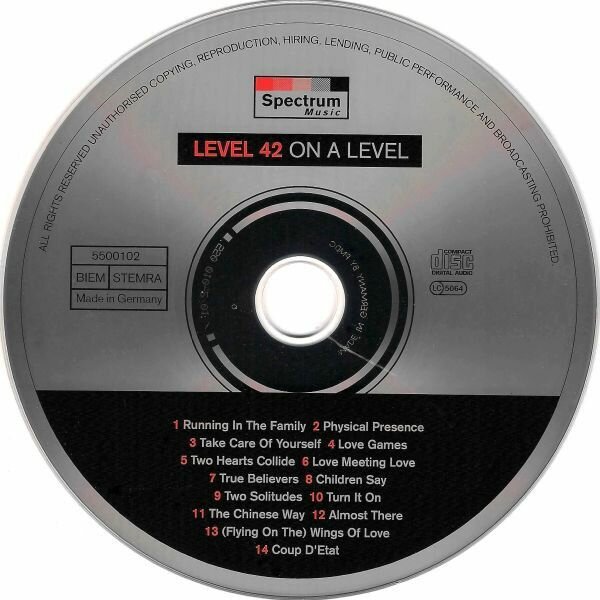 CD диск Level 42 On A Level EU 1993 mint mint — фото 1