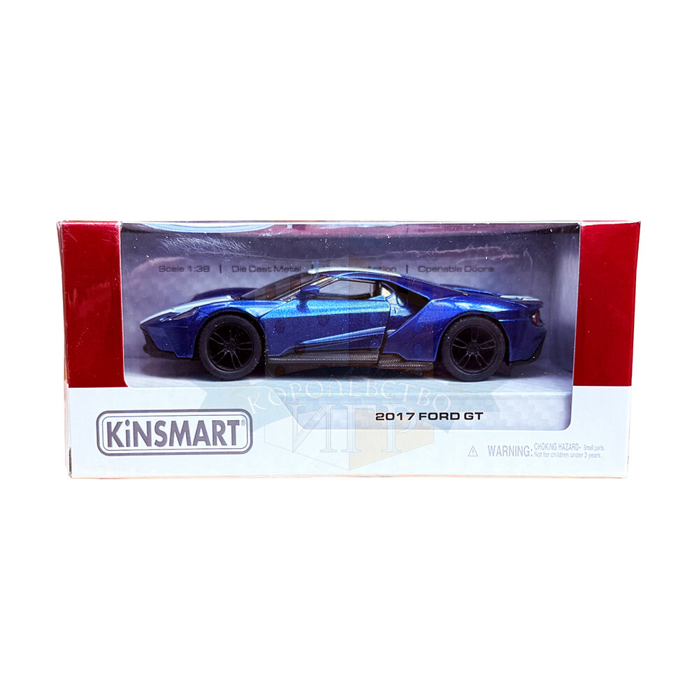 Машинка Kinsmart Ford GT 2017, 1:38, синий, арт. КТ5391/2, коллекционная