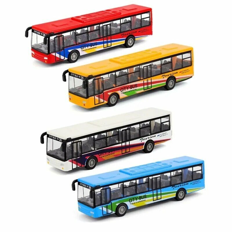 1pcs Модель автобуса Pull back bus, случайный цветpcs