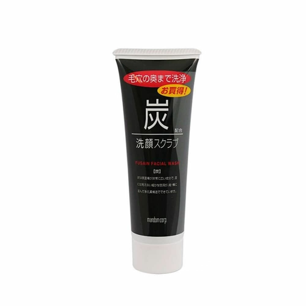 Mandom Мужская охлаждающая пенка-скраб Сharcoal cleansing scrub для умывания жирной кожи лица с древесным углем и ментолом 100 г