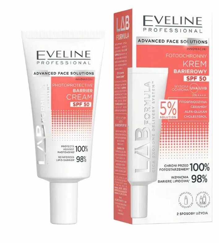 Eveline Cosmetics Крем для лица фото солнцезащитный SPF 50 с UVA и UVB LAB FORMULA, 40 мл