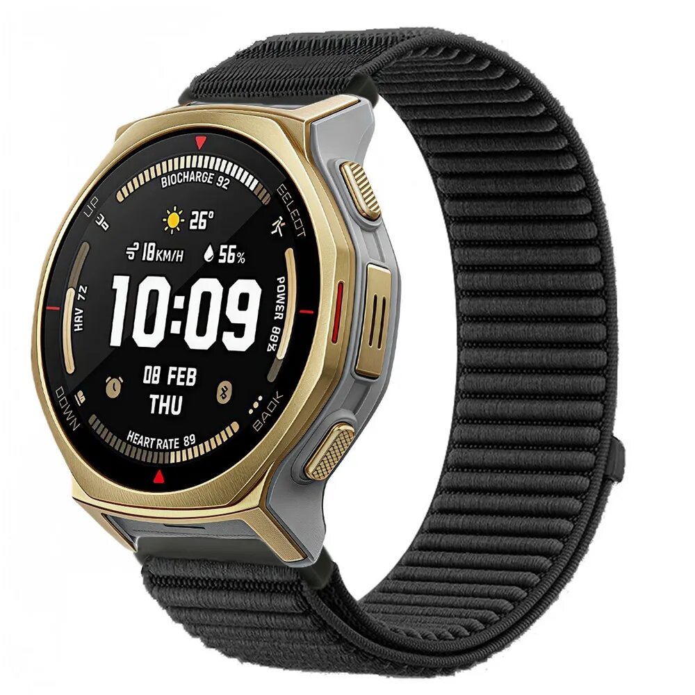 Нейлоновый ремешок для смарт-часов Amazfit T-Rex 3 Pro 44мм, дышащий нейлон, гибкий и износостойкость, повседневный модный спортивный стиль, подходит как мужчин, так и женщин