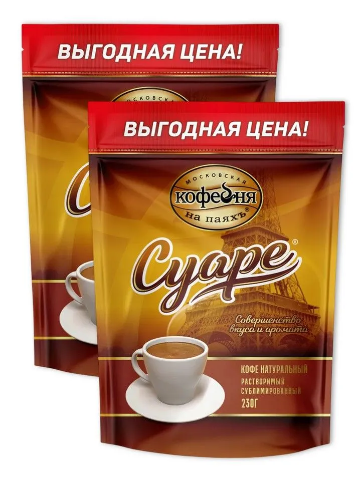 Кофе растворимый Московская Кофейня на Паяхъ Суаре, 230 г пакет, 2 шт