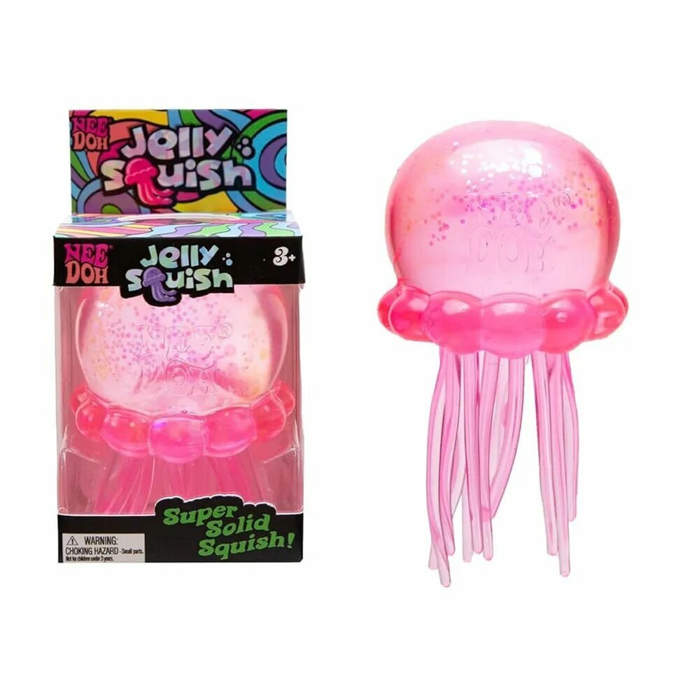 Игрушка-антистресс Мялка Медуза Jelly Squish, набор 3 шт, сквиш с блестками для детей