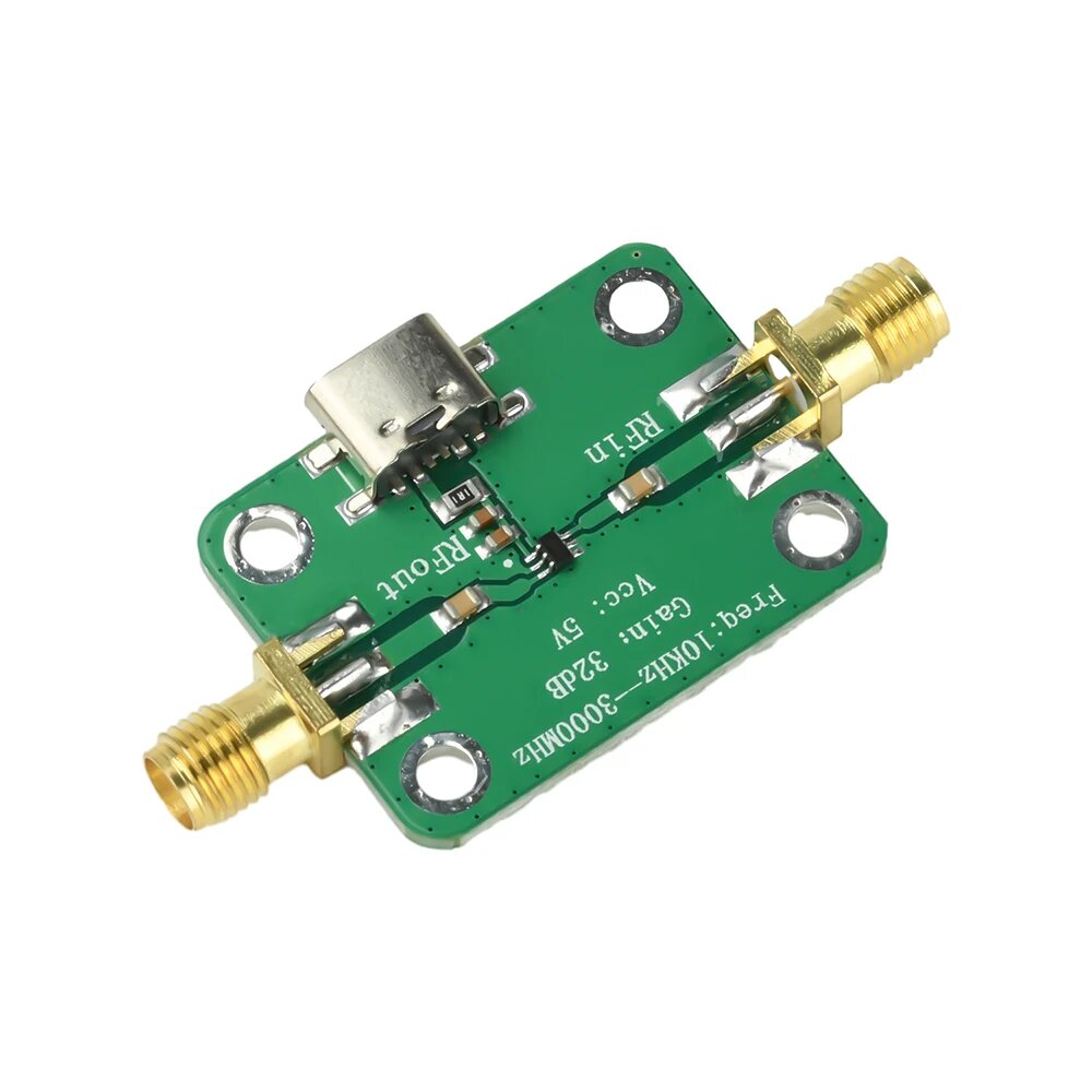 RF Broadband Amplifier Module 32dB Gain 10KHz-3GHz