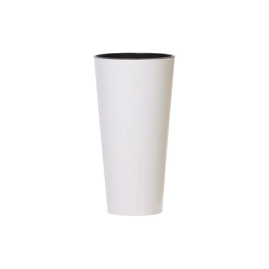Кашпо Prosperplast TUBUS SLIM SHINE DTUS300S-S449, 15 л, морозостойкость, УФ-устойчивость, пластик, белый