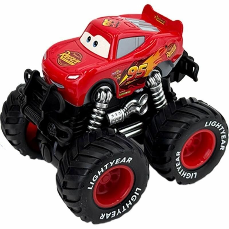 Машинка Тачки Молния Маккуин Монстр-трак металлическая модель Lightning McQueen Monster Truck, красная