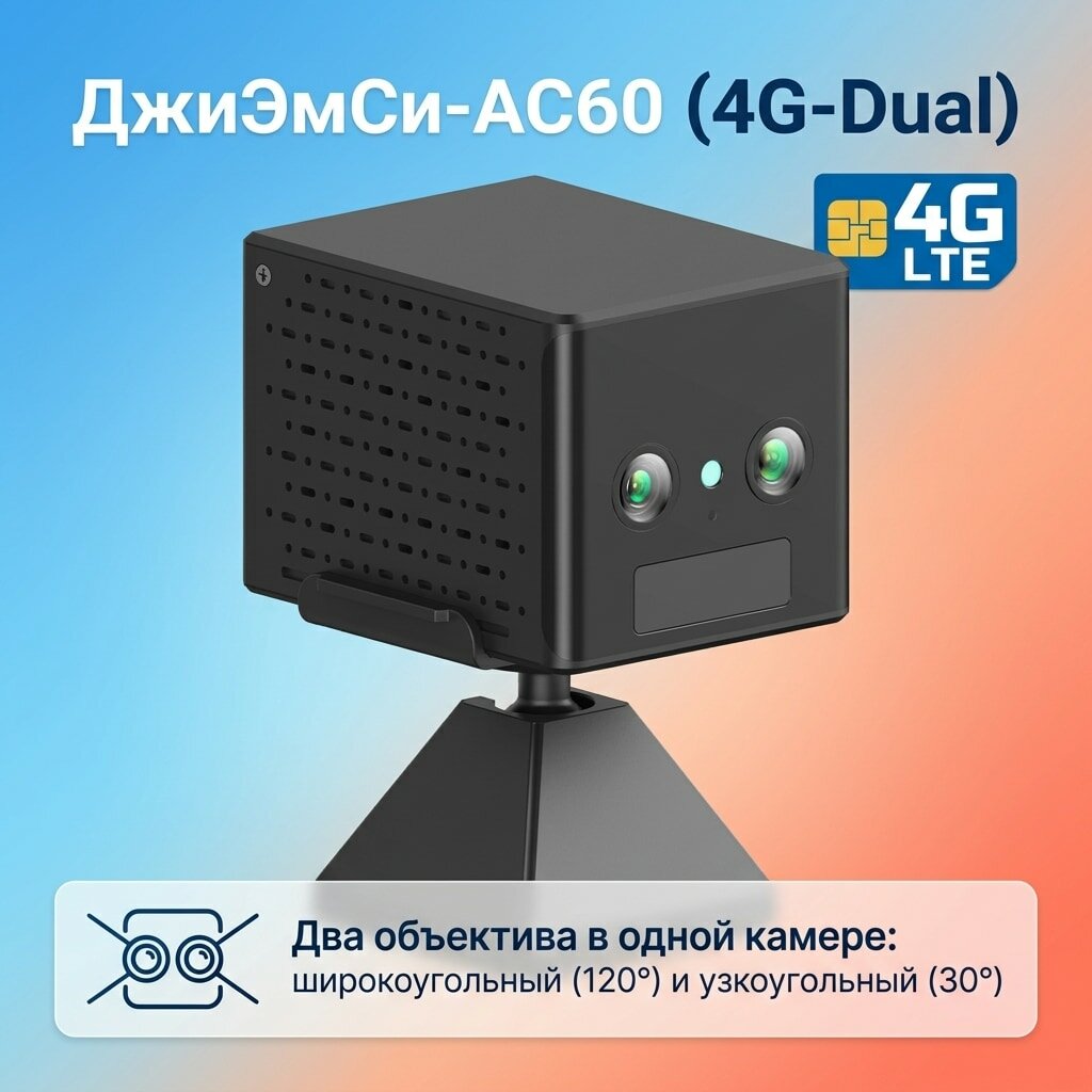 4G автономная 2mp IP камера наблюдения - JMC-AC60 (4G-Dual)