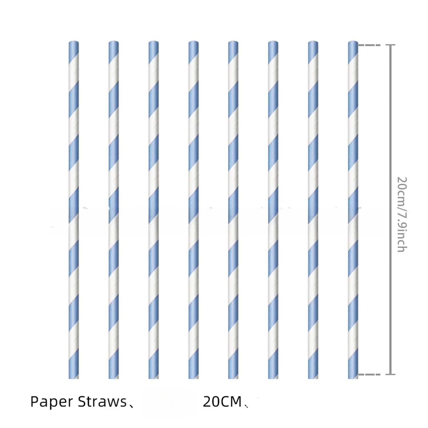 Одноразовая посуда для дня рождения в лимонном стиле Голубой, Straw 20pcs
