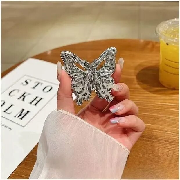 Подходит для 3D-бабочки подставки для телефона, наклеиваемой на стол, для просмотра сериалов, пластиковая, высококлассная настольная подставка с двойным слоем