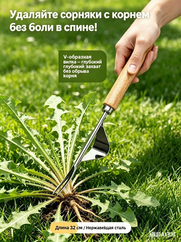 Корнеудалитель, рукоятьНержавеющая сталь, 20.1 см