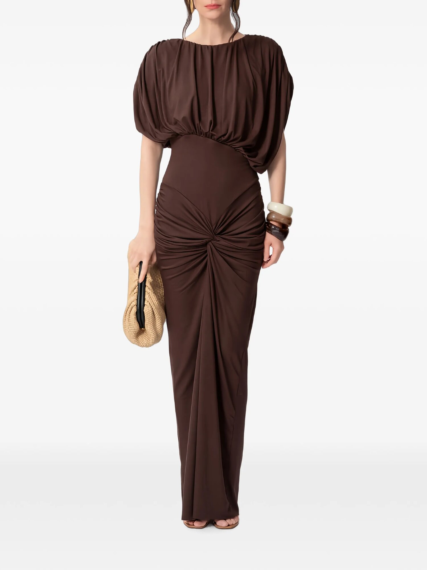 Платье Zena twist-detail gathered maxi dress