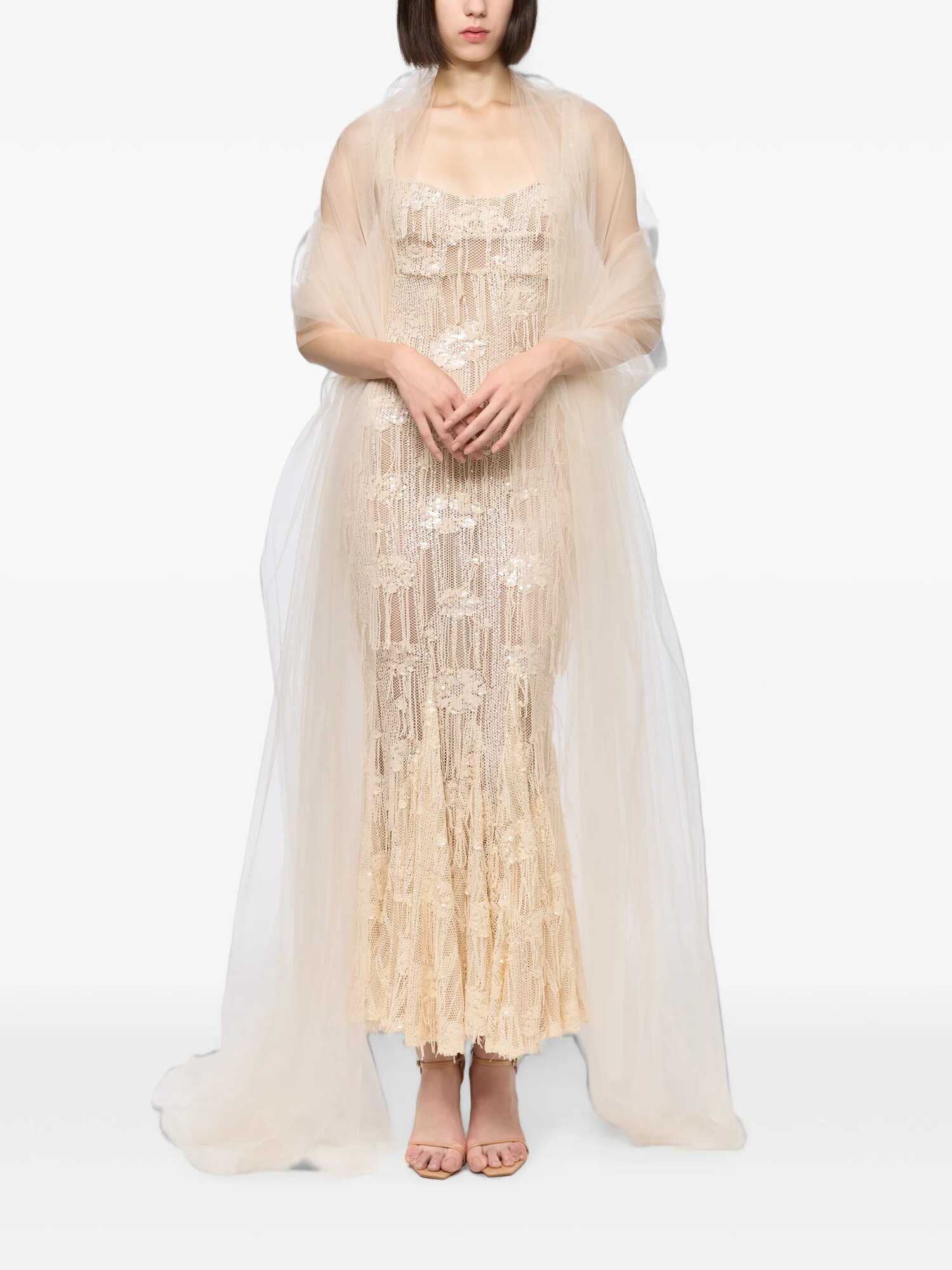 Платье Sequin-embellished lace dress