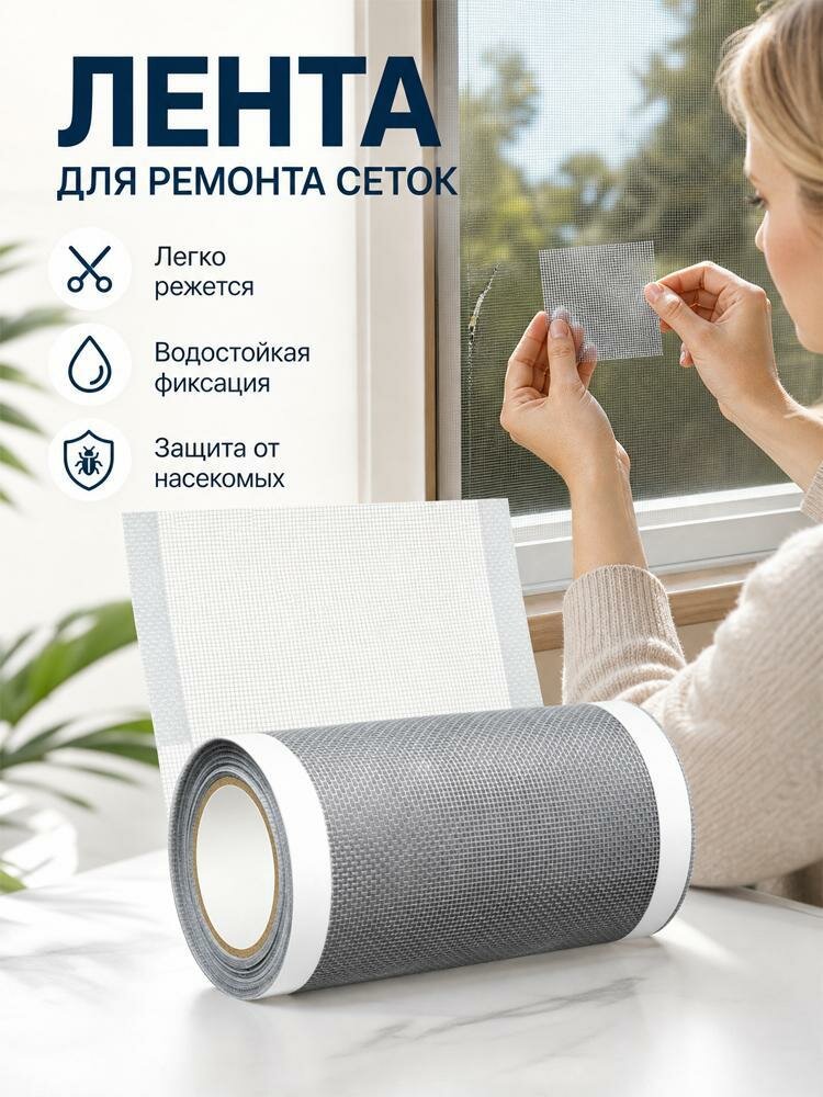 Сетка фильтр от волос для душевой кабины и трапа на слив 12см/5м