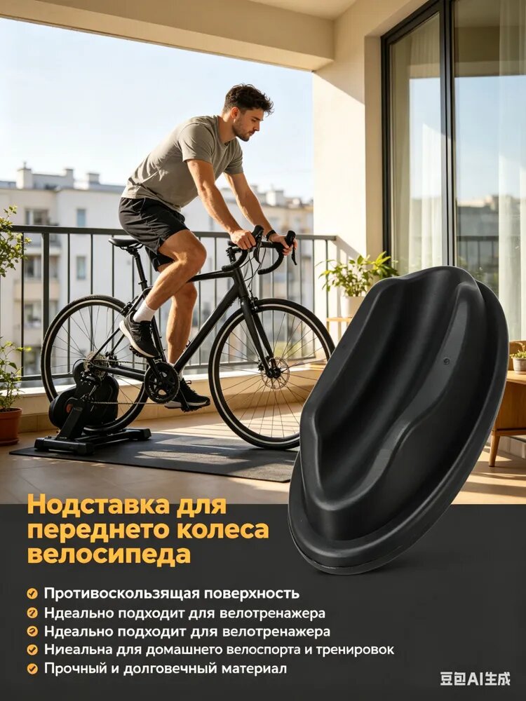 Подставка для переднего колеса велосипеда, противоскользящая, для велотренажера, домашнего велоспорта и тренировок