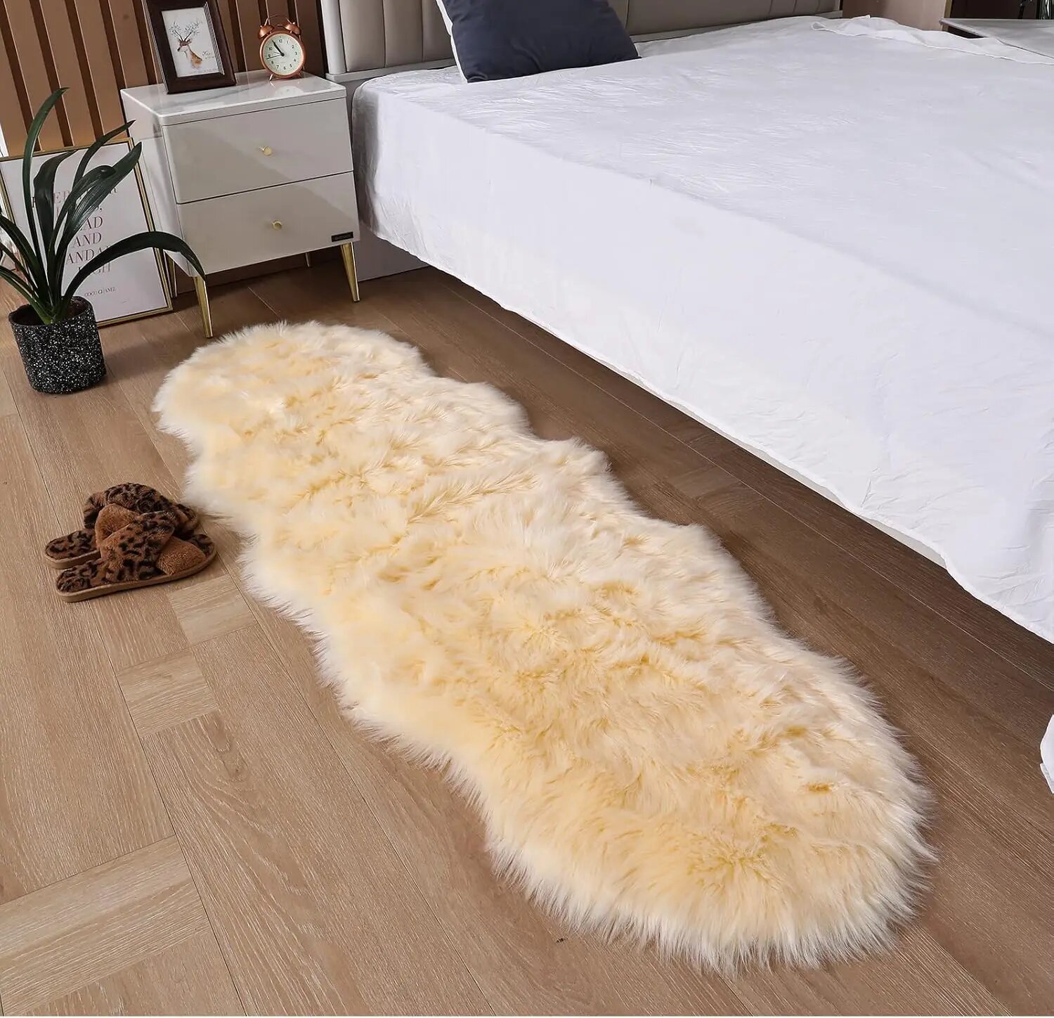 FORSWAN Белый Пушистый Коврик из Полиэстера Бежевый, 60x90cm 1PC, 57099-10