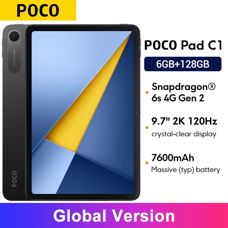 Планшет Poco Pad C1, 9.7", 6/128ГБ, Wi-Fi+4G, Android