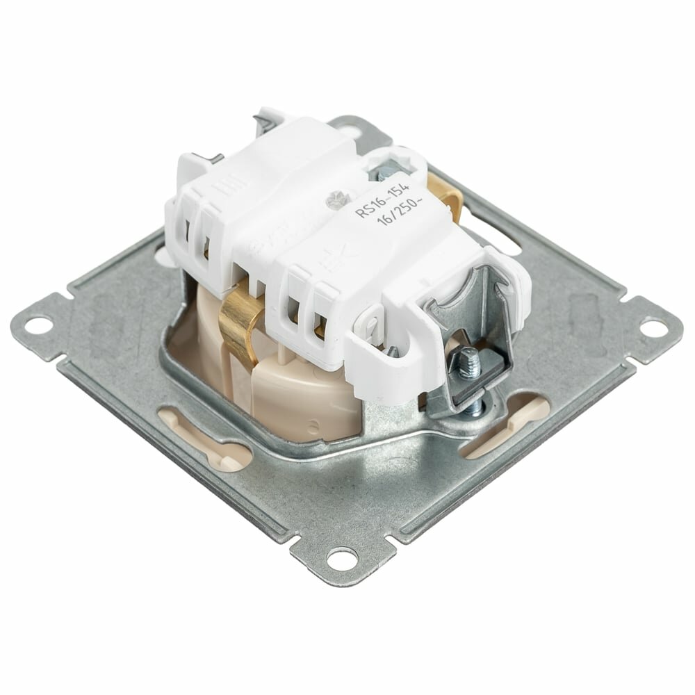 Розетка Systeme Electric W59 с заземлением без шторок, 16а, механизм, слоновая кость RS16-154-2-86 — фото 1