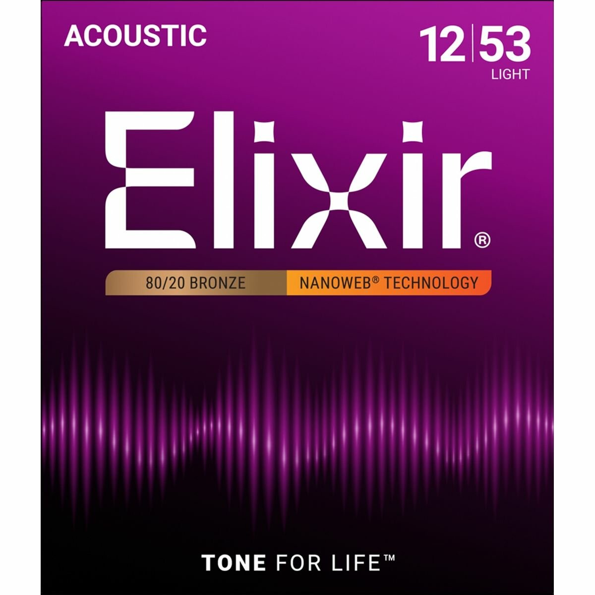 Elixir 11052 Комплект струн для акустической гитары, Light, бронза 12-53