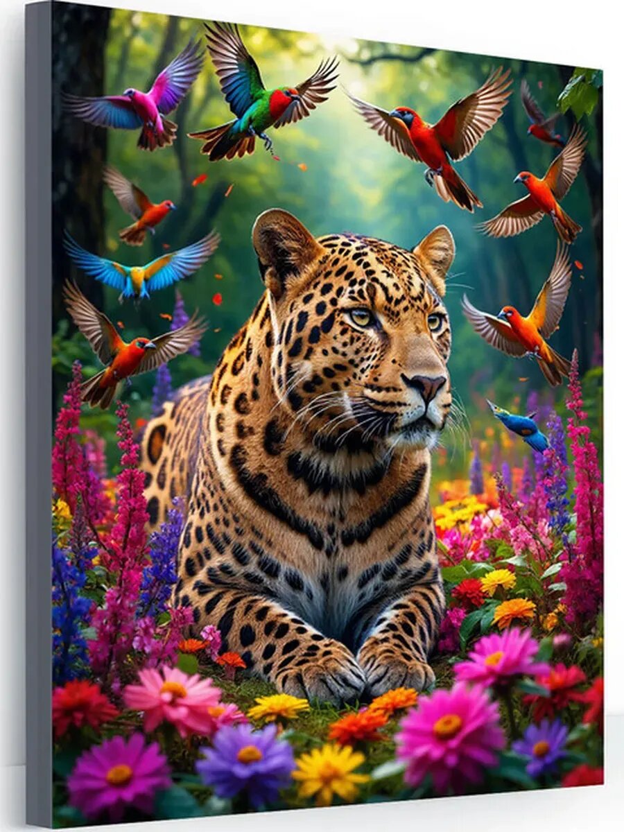 Картина на стену для интерьера "Тигр", на подрамнике, 40 x 50 см