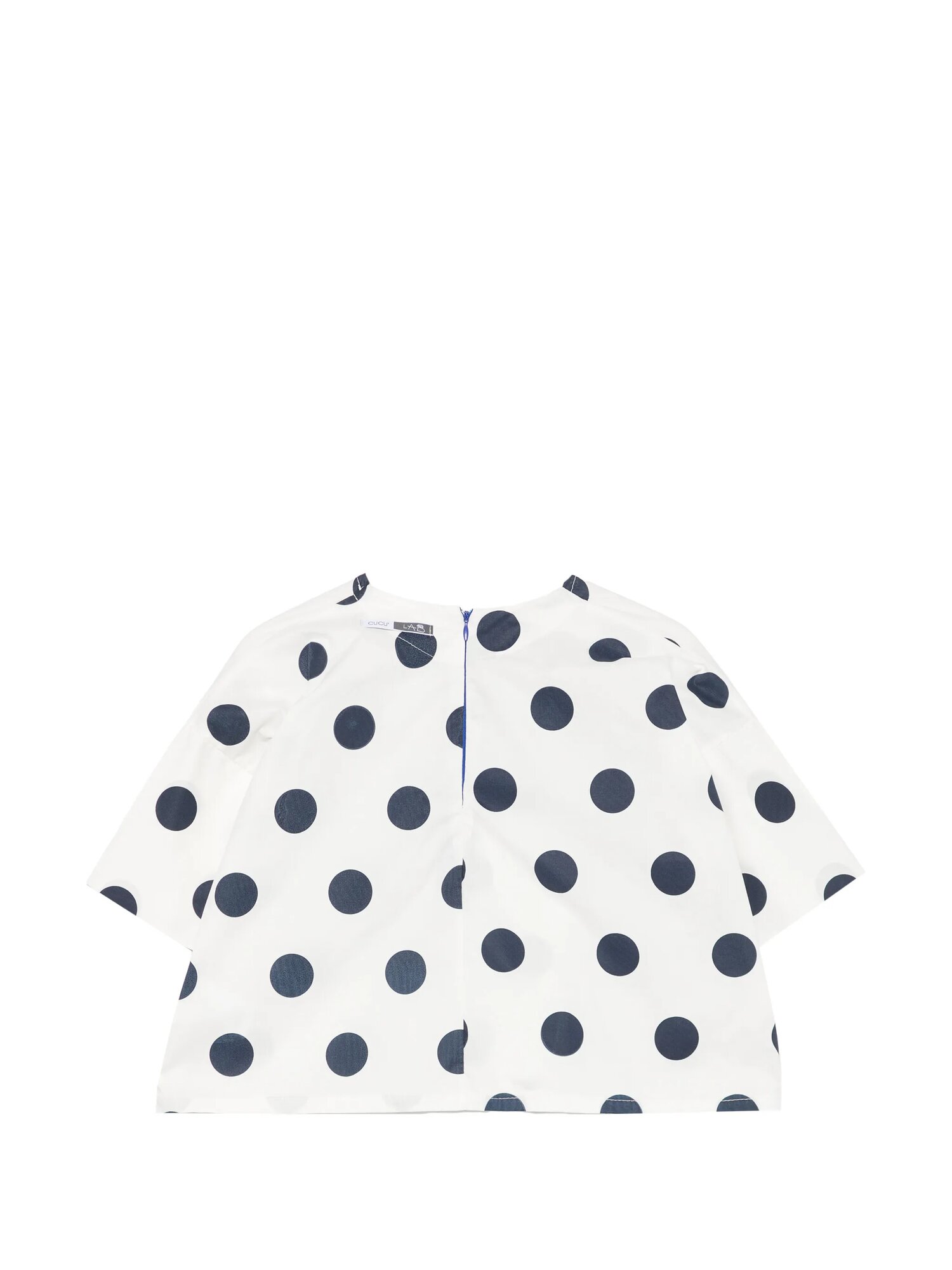 Блуза Cucu Lab Polka-dot poplin cotton blouse, размер 8 лет, бежевый/белый — фото 1