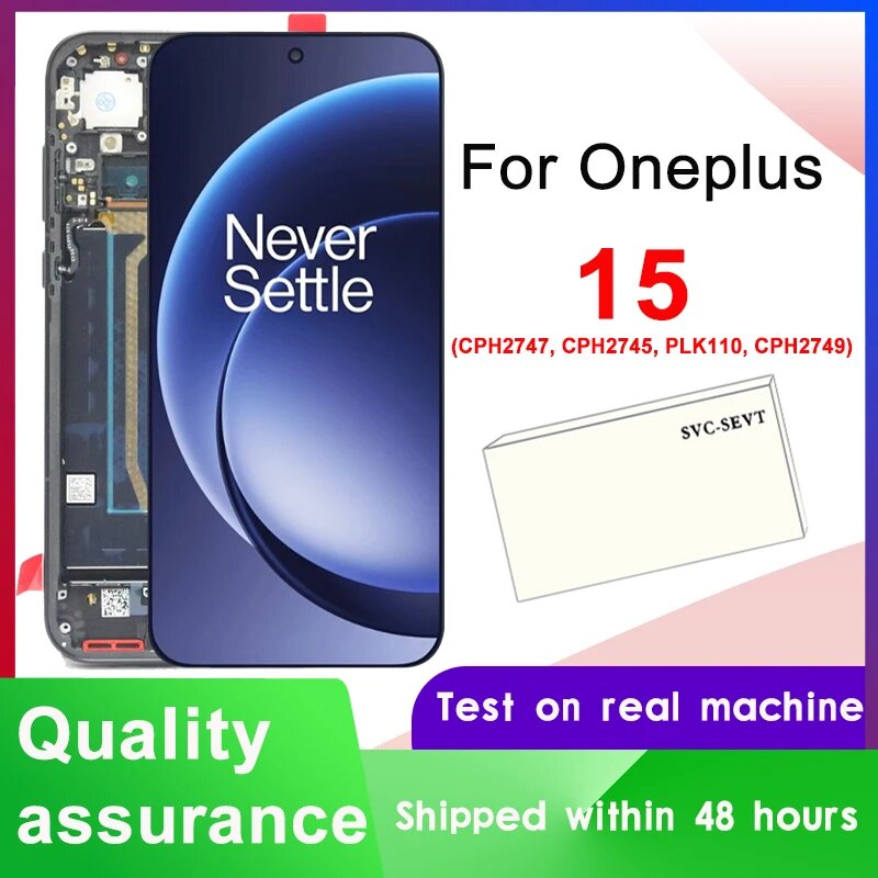 6.78-дюймовый LTPO AMOLED дисплей для OnePlus 15 в сборе с сенсорным экраном и Gold With Frame