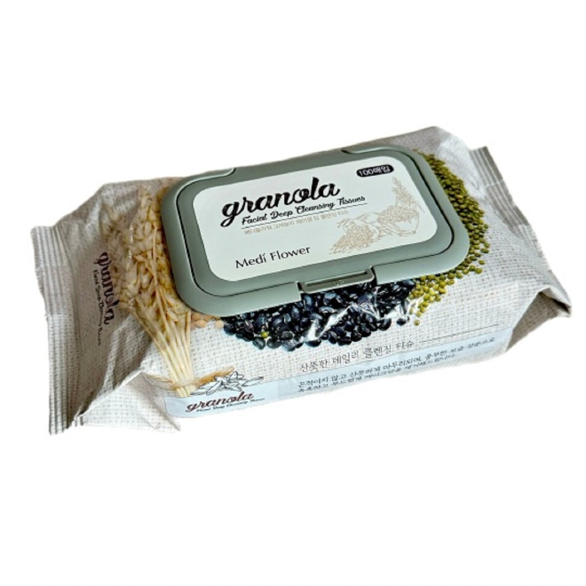 Medi Flower Салфетки для демакияжа и очищения со злаками (100шт) Granola Facial Cleansing Tissue